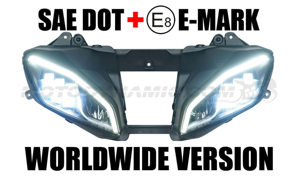 Motodynamic Full LED Projection Head Light Assembly '08-'16 Yamaha R6 ...